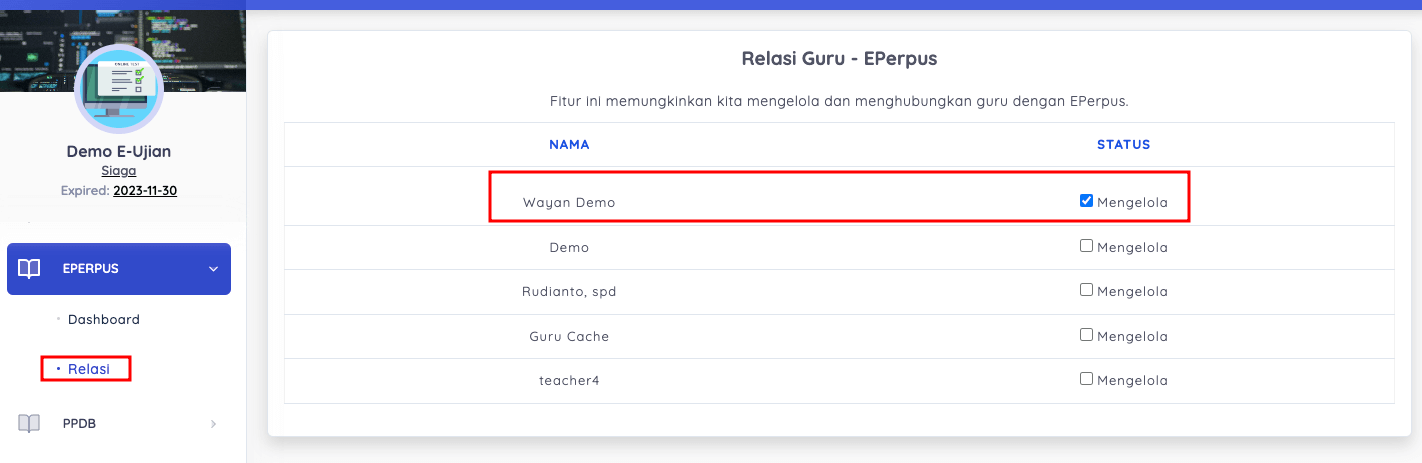 Cara Memberi Akses Eperpus Kepada Guru - E-ujian.id
